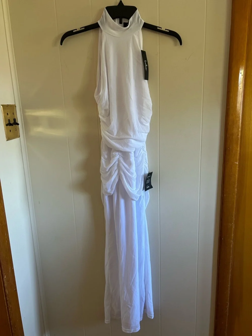 Lulus | Dresses | Lulu White Ruched Halter Maxi Dress | Poshmark